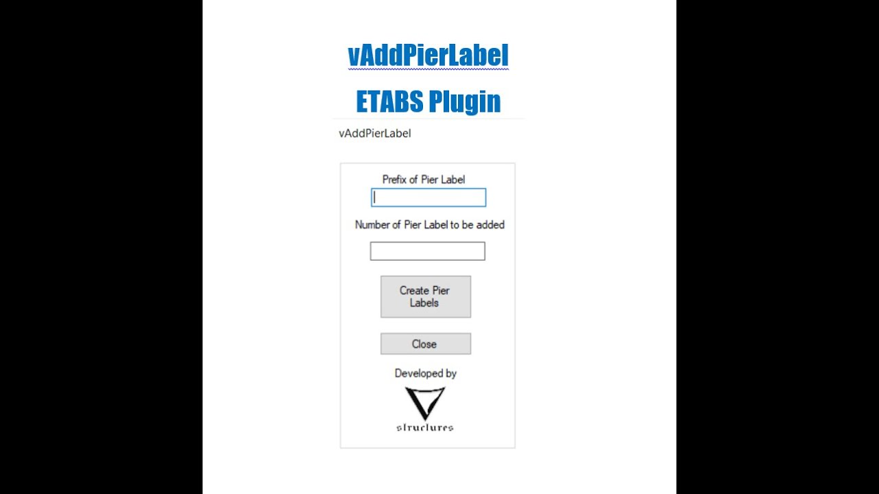 vAddPierLabel ETABS Plugin