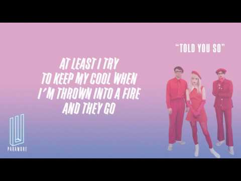 Paramore - Told You So (Lyric)