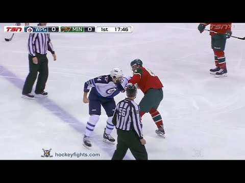 Anthony Peluso vs. Kurtis Gabriel, November 27, 2015 - Winnipeg Jets vs ...