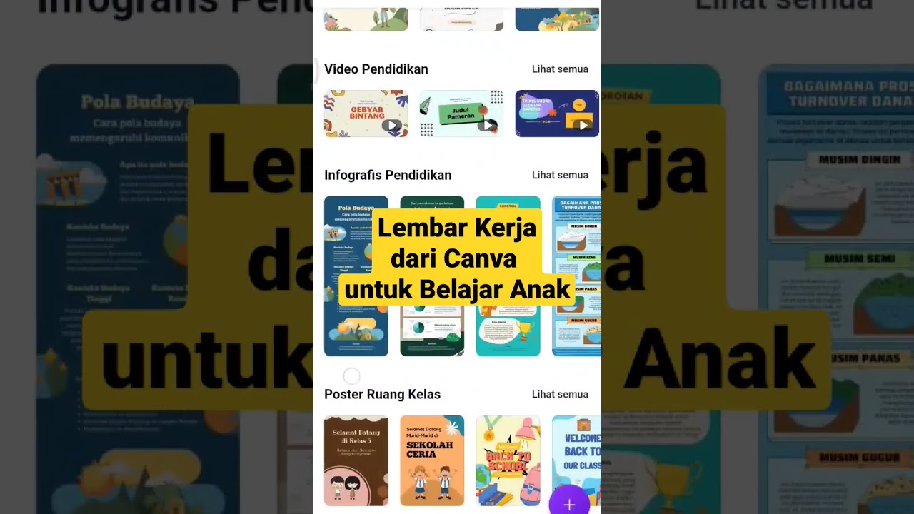 Lembar kerja dari Canva untuk belajar anak di kelas atau di rumah. #canva #lembarkerja #belajaranak