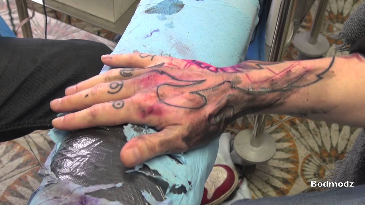 Biomec Hand Tattoo (Real time / whole session) part 1