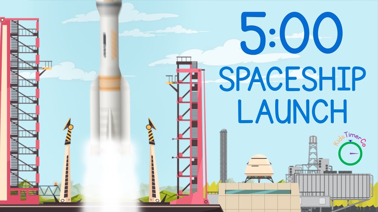 5 Minute Rocket Launch Countdown! 🏗️ Full Rocket Build & Launch Visual Timer