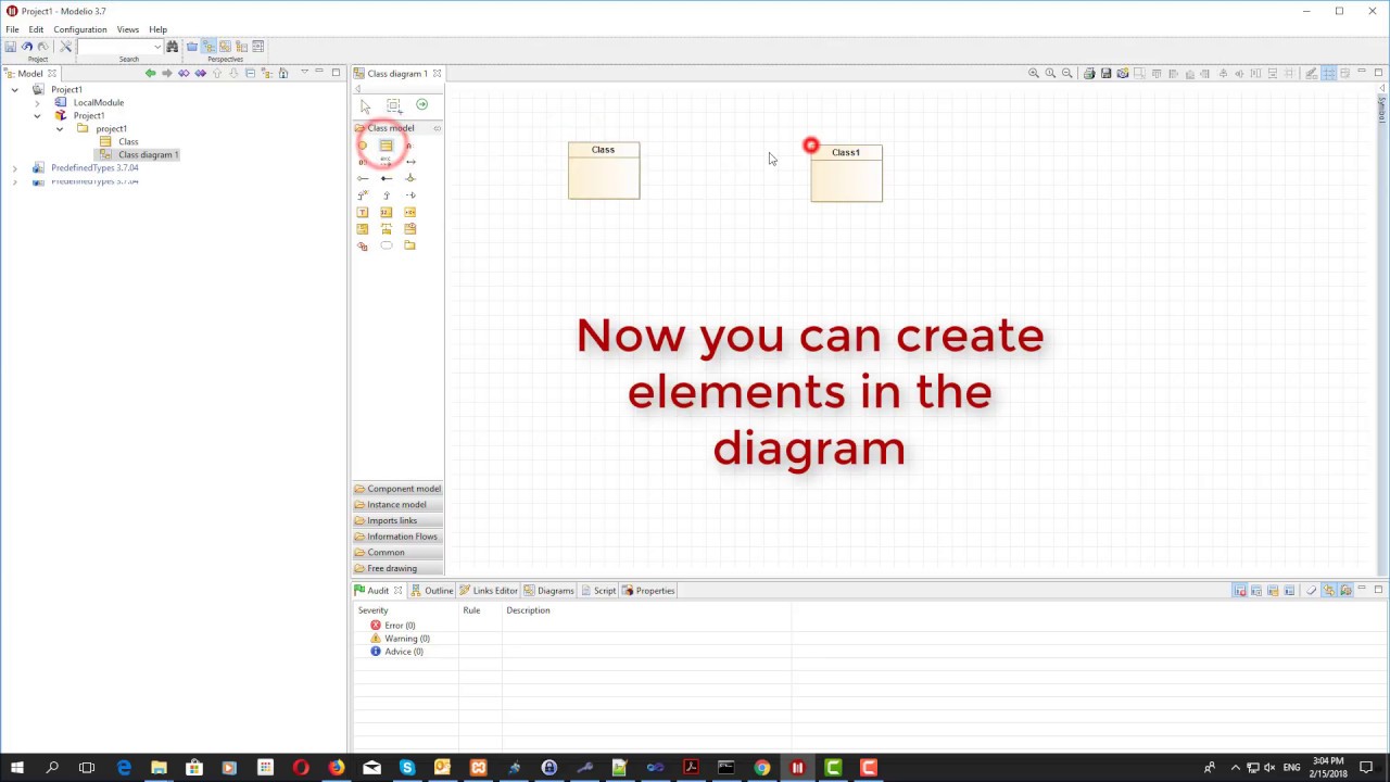 [Modelio 3.x] Create a UML class diagram in few seconds