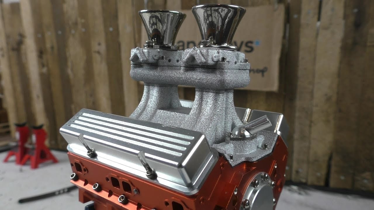 Tunnel Ram for RC4WD V8 engine. Shapeways store. Scale RC parts.