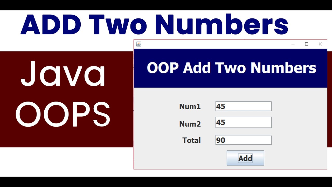 OOP Add two numbers using Java