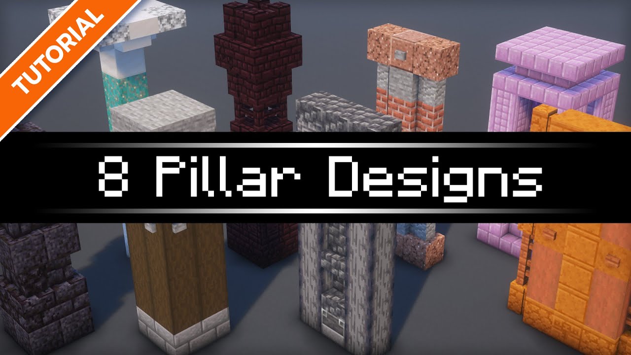 8 More Pillar Designs for Minecraft