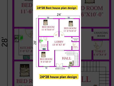 24*28 Best house plan design/ 24*28 house plan/ 672sqrfeet #houseplans #homeplan #3bhk #home #house