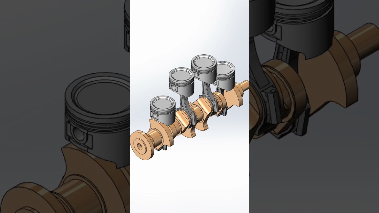 #Crank Shaft and Piston | SOLIDWORKS  animation| 3D modeling | #engineeringtech #catia #solidworks