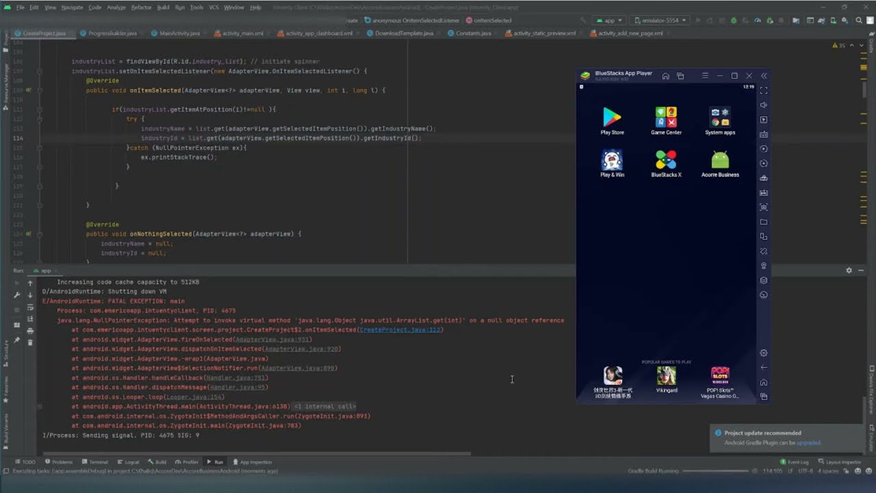 FIX AndroidRuntime: FATAL EXCEPTION java.lang.NullPointerException: Attempt to invoke virtual method