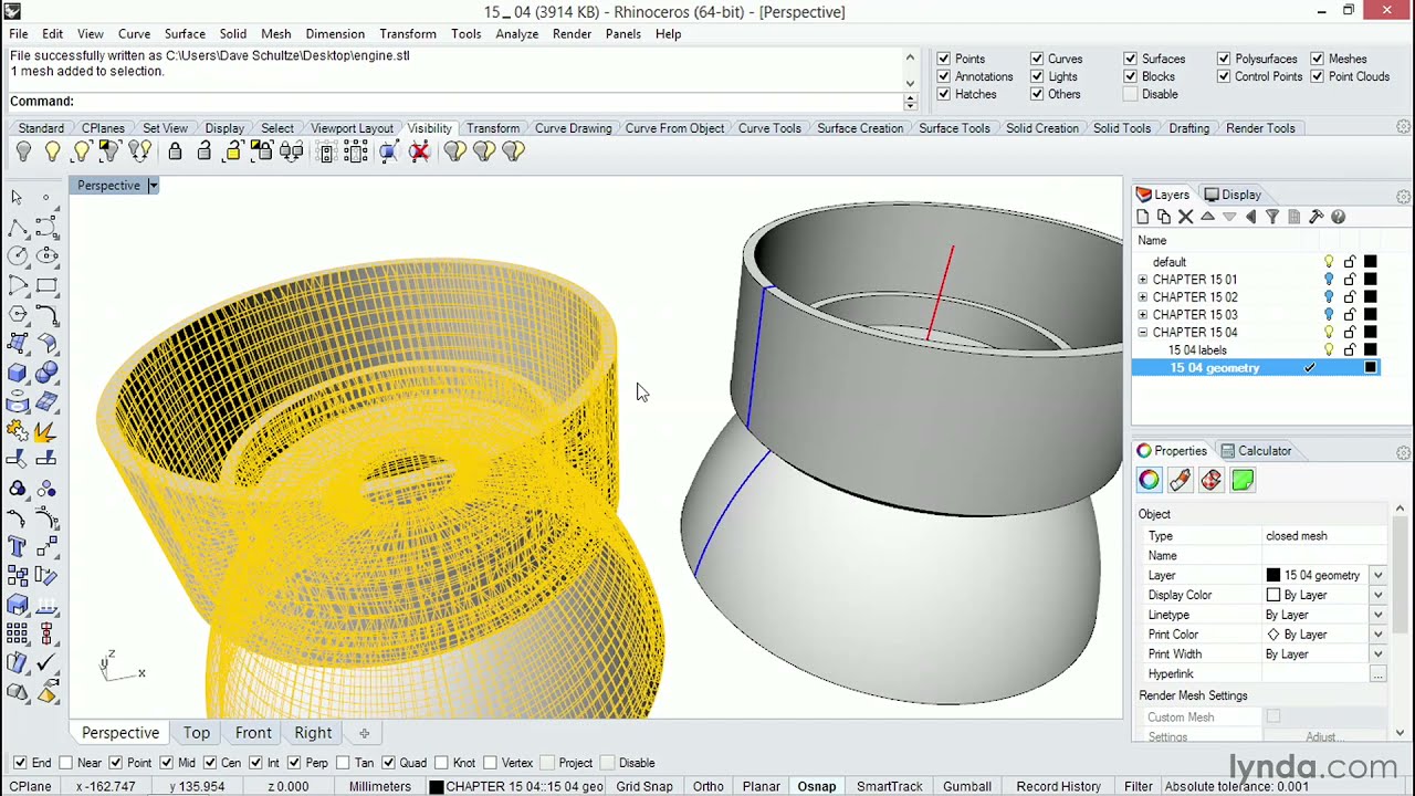 Rhino 3D Tutorial - Exporting to the STL format for 3D printing