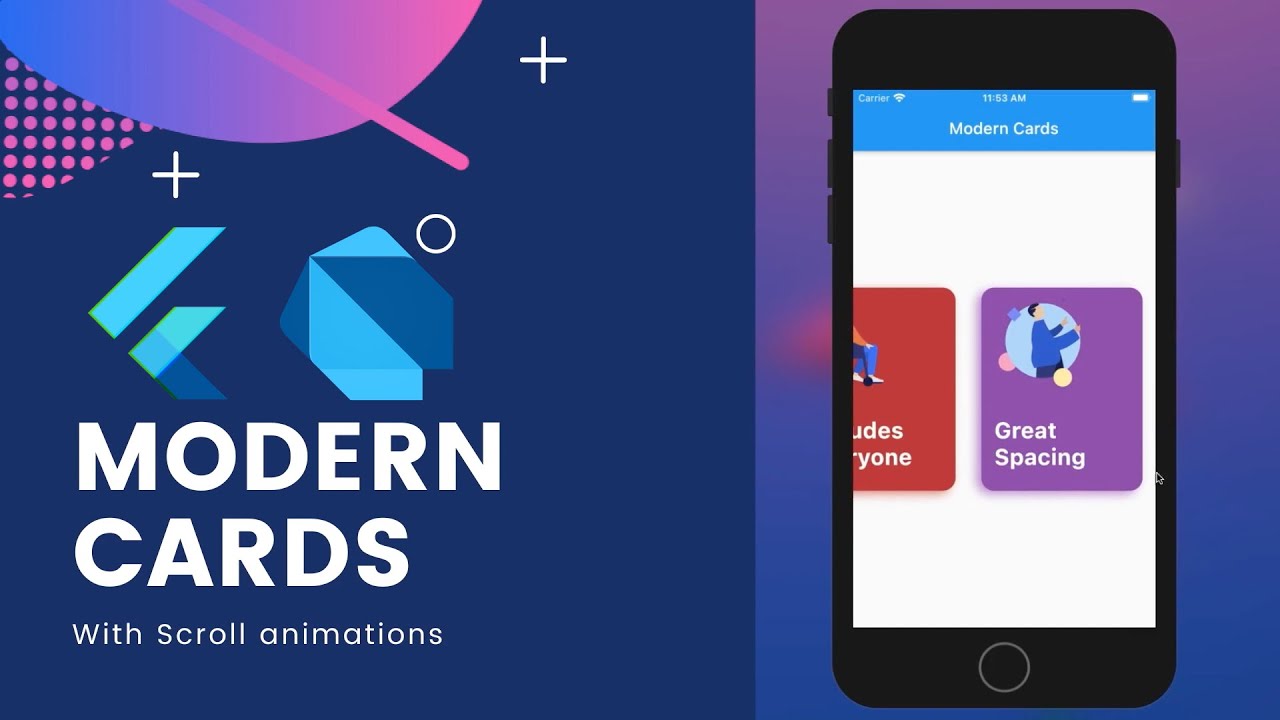 Flutter create modern cards with Scrolling Animation | Make complex UI easily