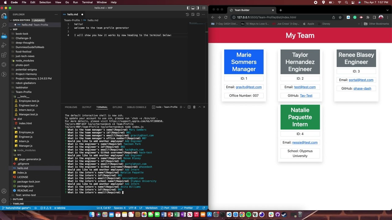 Team Profile Generator Instructional Video
