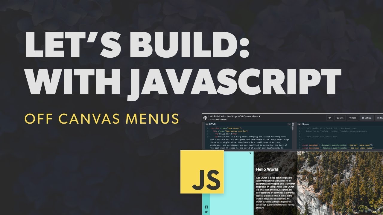 How to Code an Off-Canvas Menu - Let's Build: With JavaScript