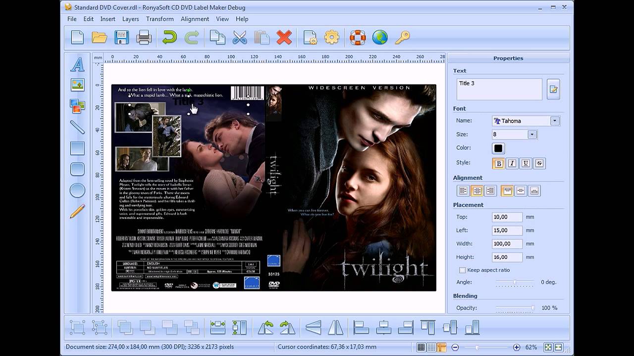How to design and print DVD Cover without PhotoShop