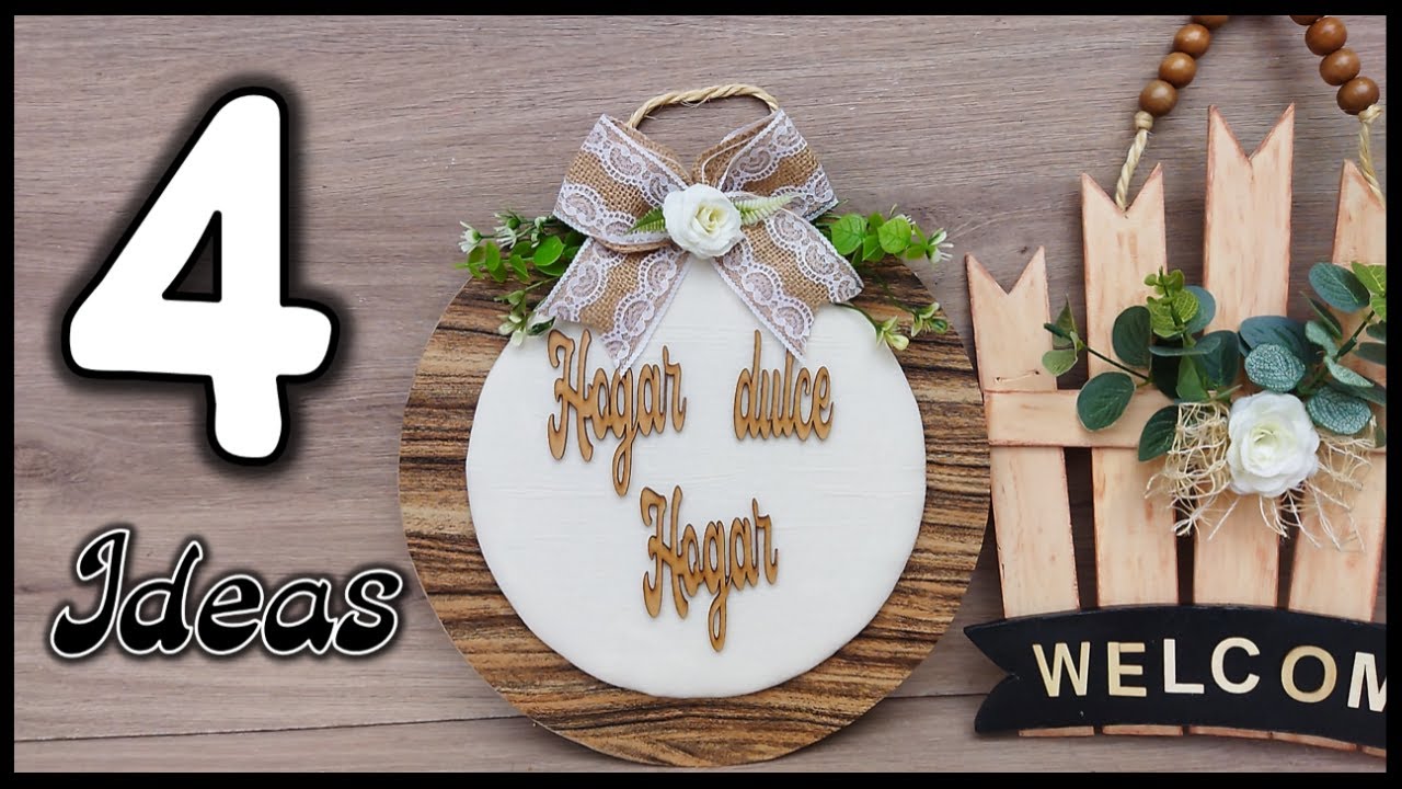 4 LINDOS LETREROS PARA LA ENTRADA DE TU CASA - Manualidades para el hogar - Crafts for the home