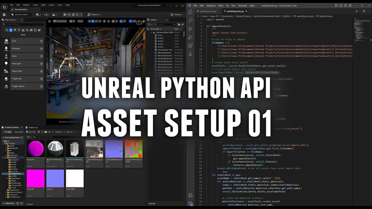 Unreal Python API - Asset Setup 01