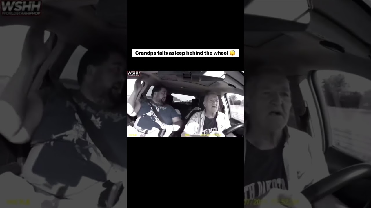 Grandpa falls asleep behind the wheel while driving!