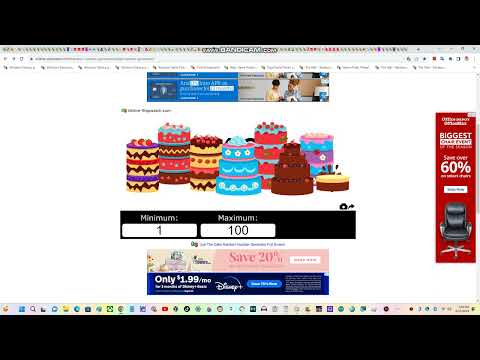 Online-Stopwatch.com's Cake Number Generator 1-100 Edition Episode 1: If I Pick One, The Video Ends