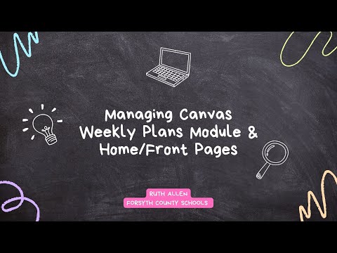 Canvas Weekly Modules Overview