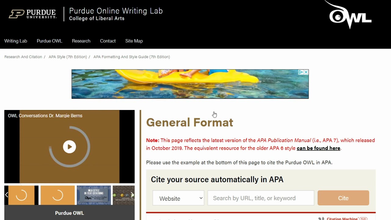 Tech Class: Purdue Owl Writing Lab