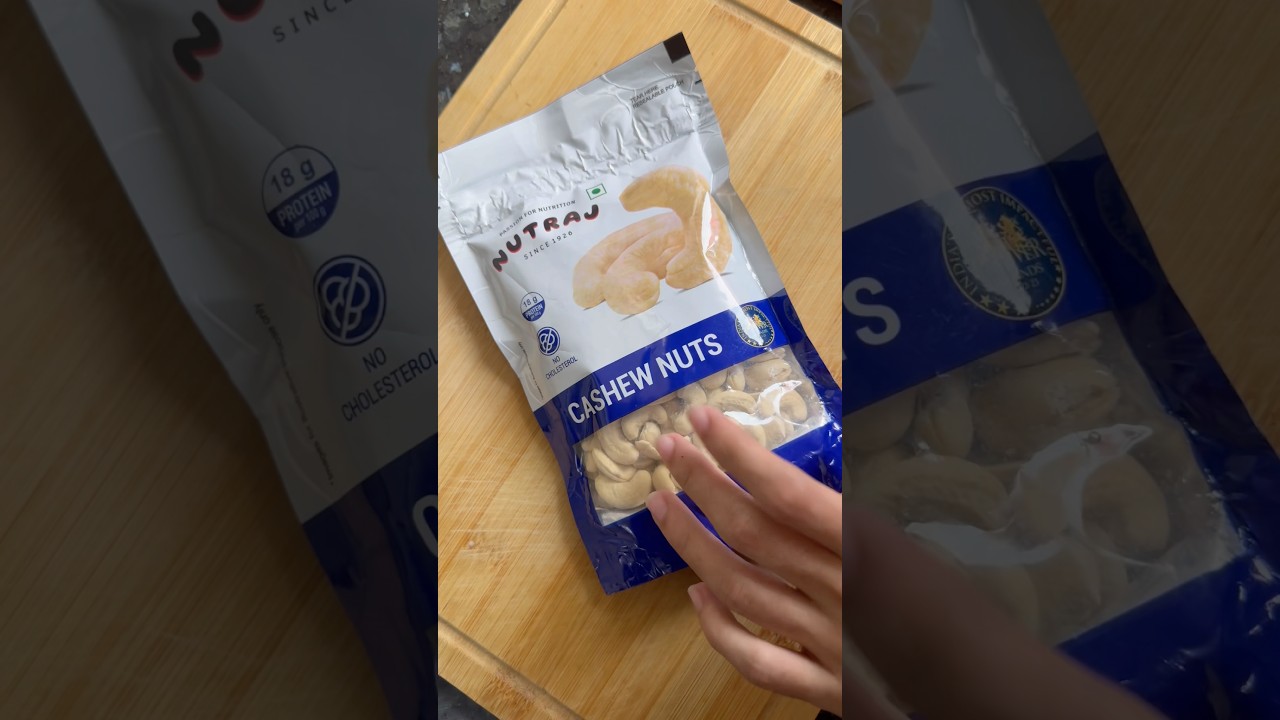 Unboxing Nutraj Cashew nuts|Got 200gm pack at discount for ₹ 230 #shorts #newreview #asmr