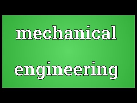 Mechanical engineering Meaning