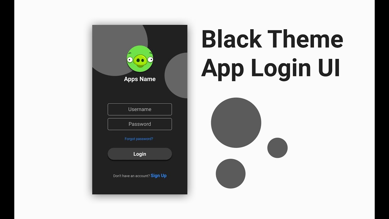 Black Theme App Login Interface || UX/UI || With Figma ||2019
