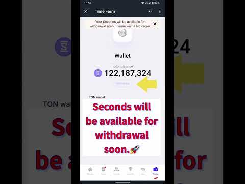 【⏰Time Farm】Seconds will be available for withdrawal soon.🚀 #timefarm #airdrop #telegram #crypto