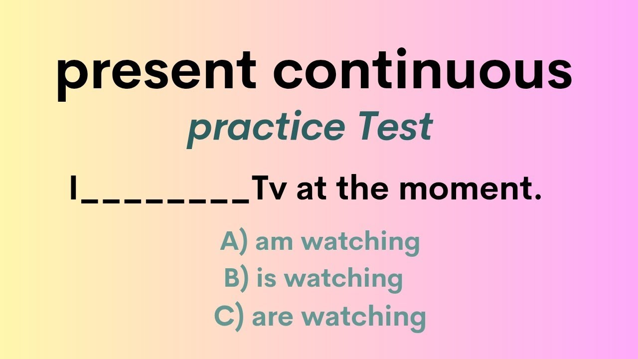 Present Continuous Tense Practice Test | English Grammar MCQ Quiz 📝 @connectwithconcept 