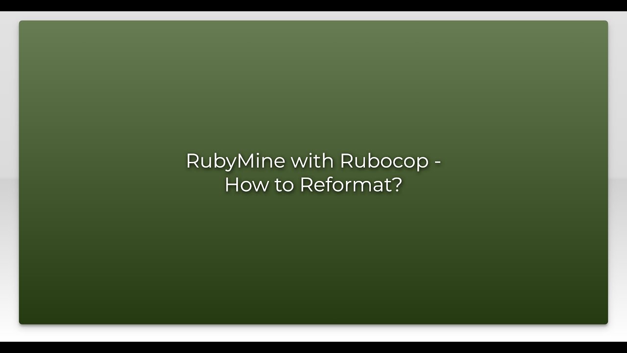 RubyMine with Rubocop - How to Reformat?