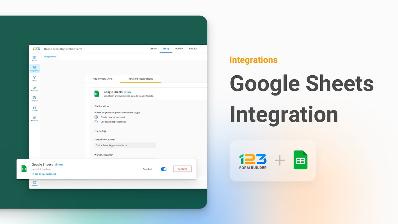 123FormBuilder x Google Sheets Integration | 123FormBuilder