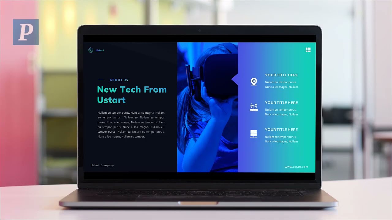 Download Technology presentation template Start-Up Presentation PowerPoint Template and Google Slide
