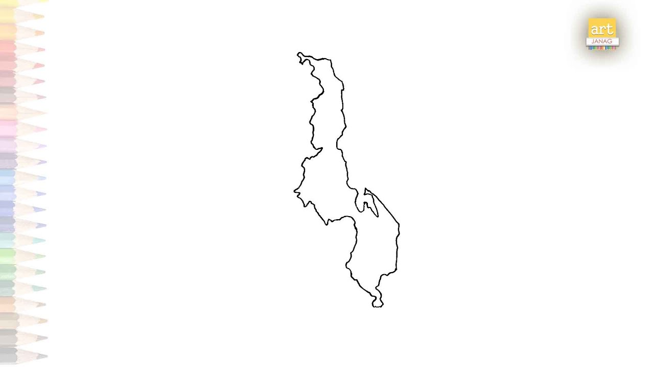Malawi Map drawing | Outline drawings easy | How to draw Malawi Map step by step | #artjanag
