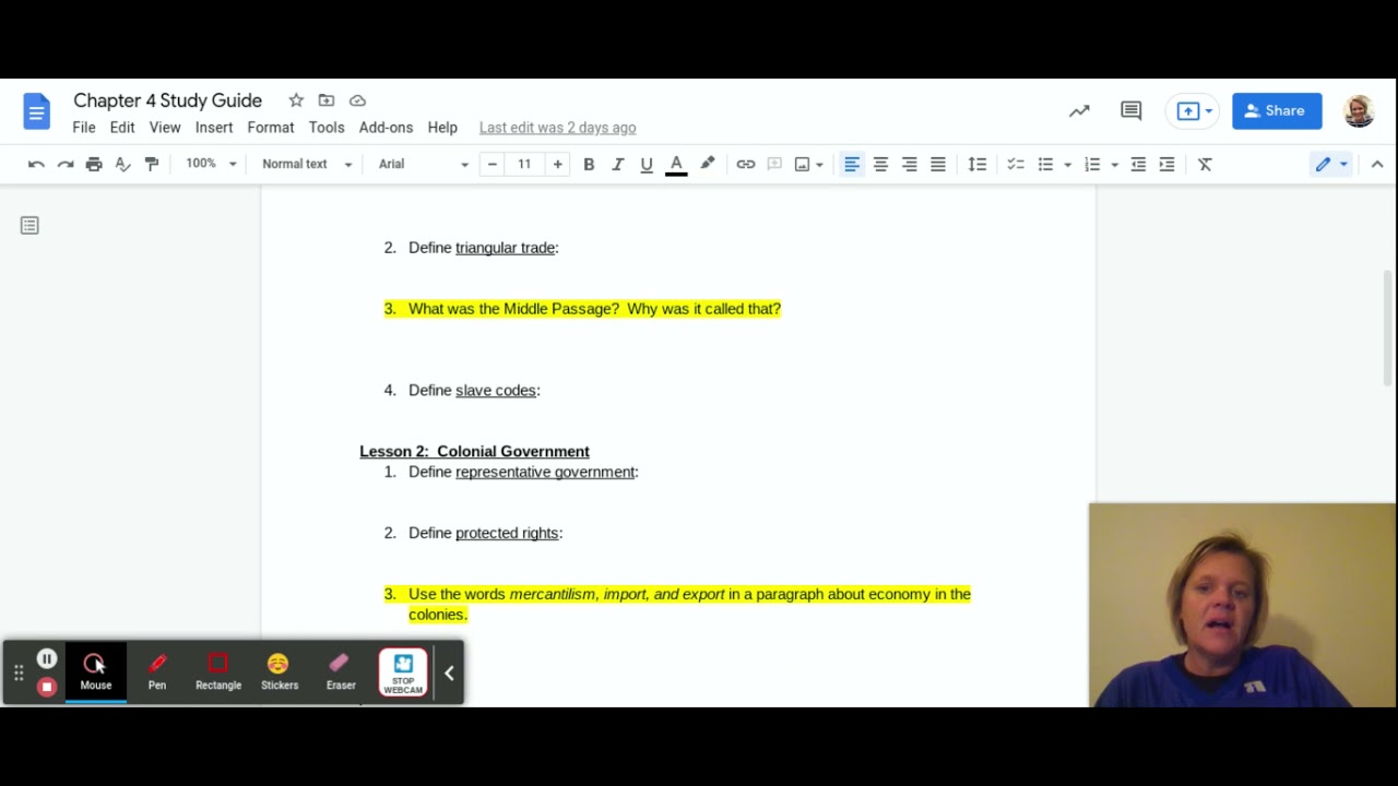 Chapter 4 Study Guide Instructions