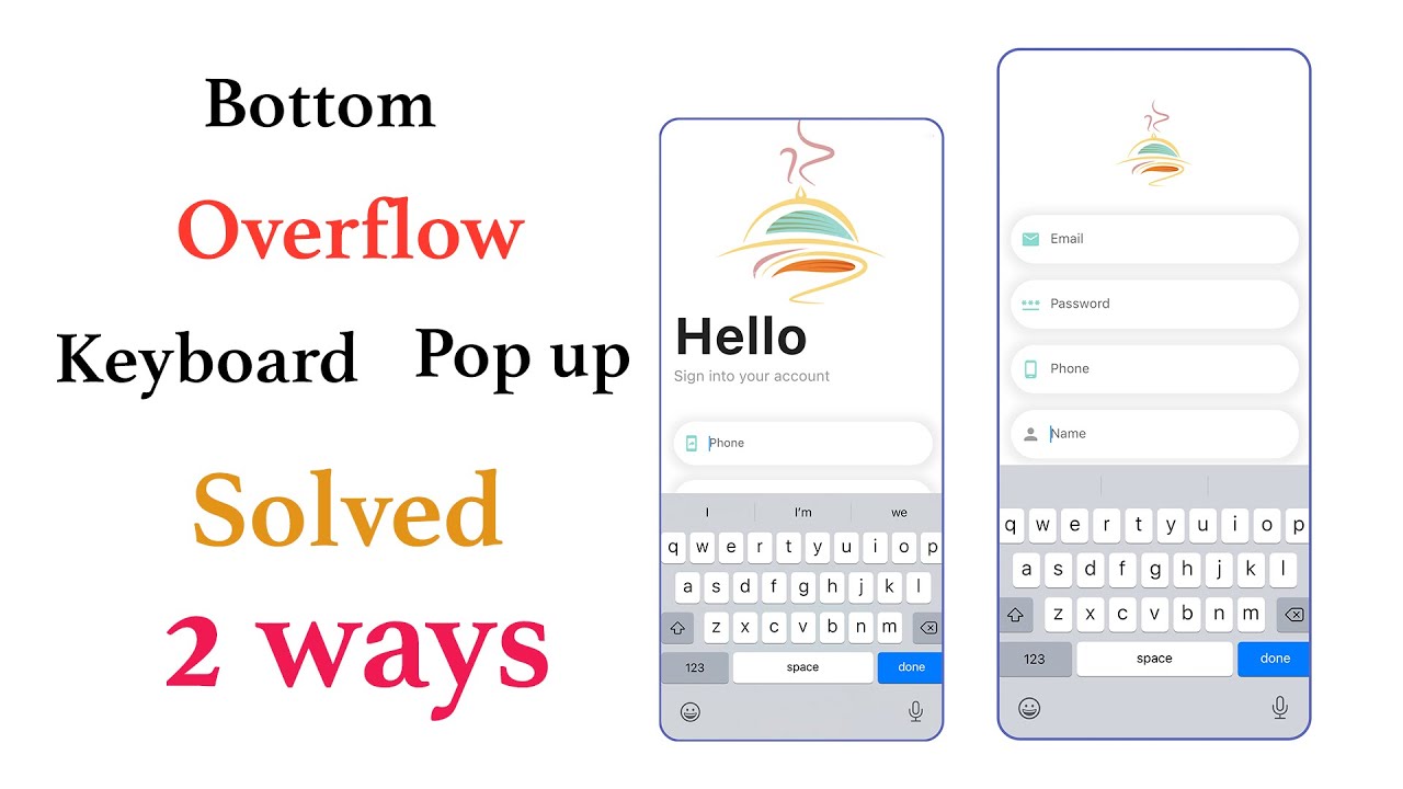 Bottom Overflow When Keyboard Pops Up | Solved 2 ways | Flutter