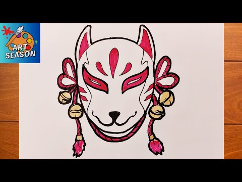 How to Draw a Japanese Kitsune Mask Step by Step