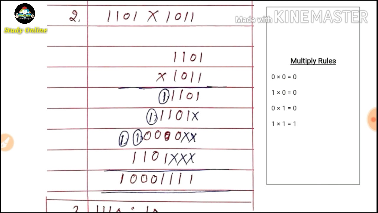 Binary Multiplication - Study Online
