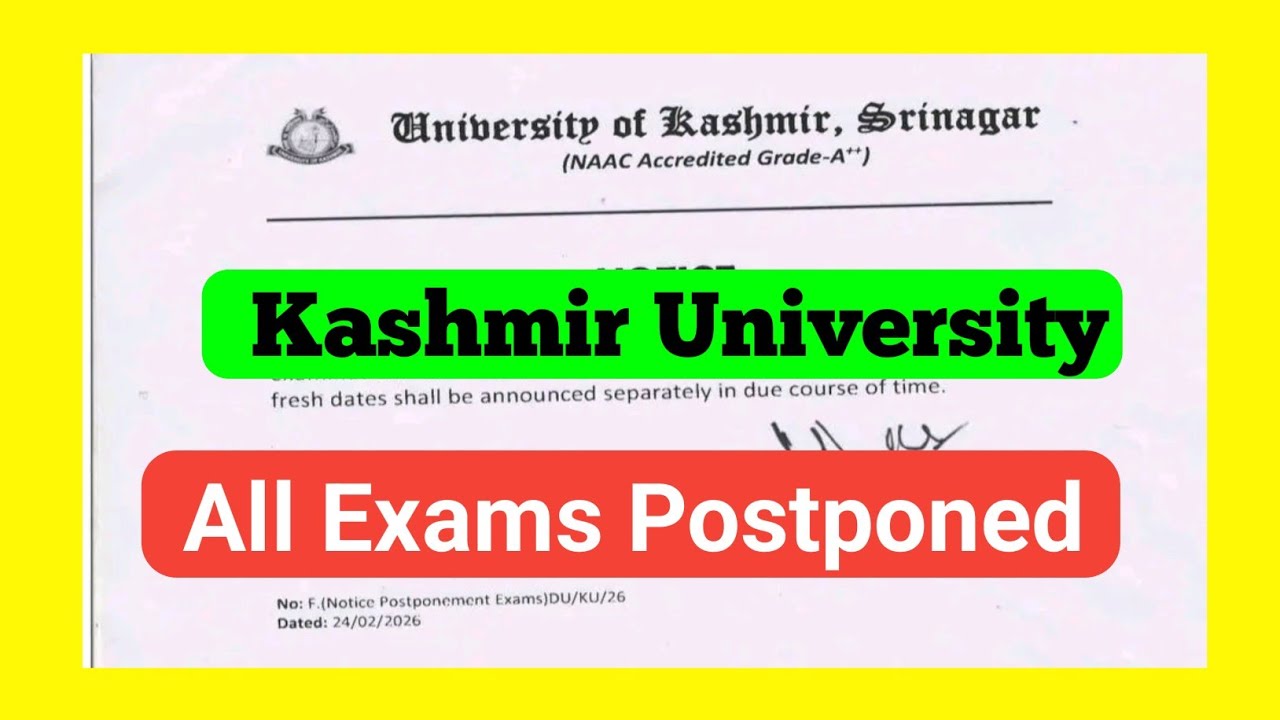 Kashmir University Postpones All Exams