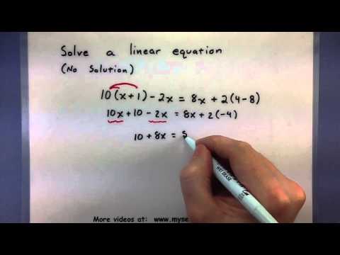Pre-Calculus - Solve a linear equation that has no solution