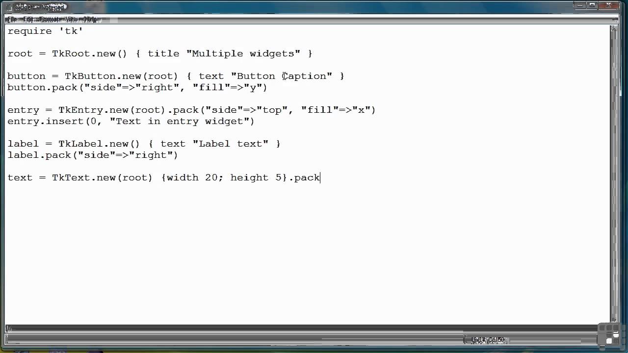 Infinite Skills: Ruby Programming 66 - Exploring Widgets