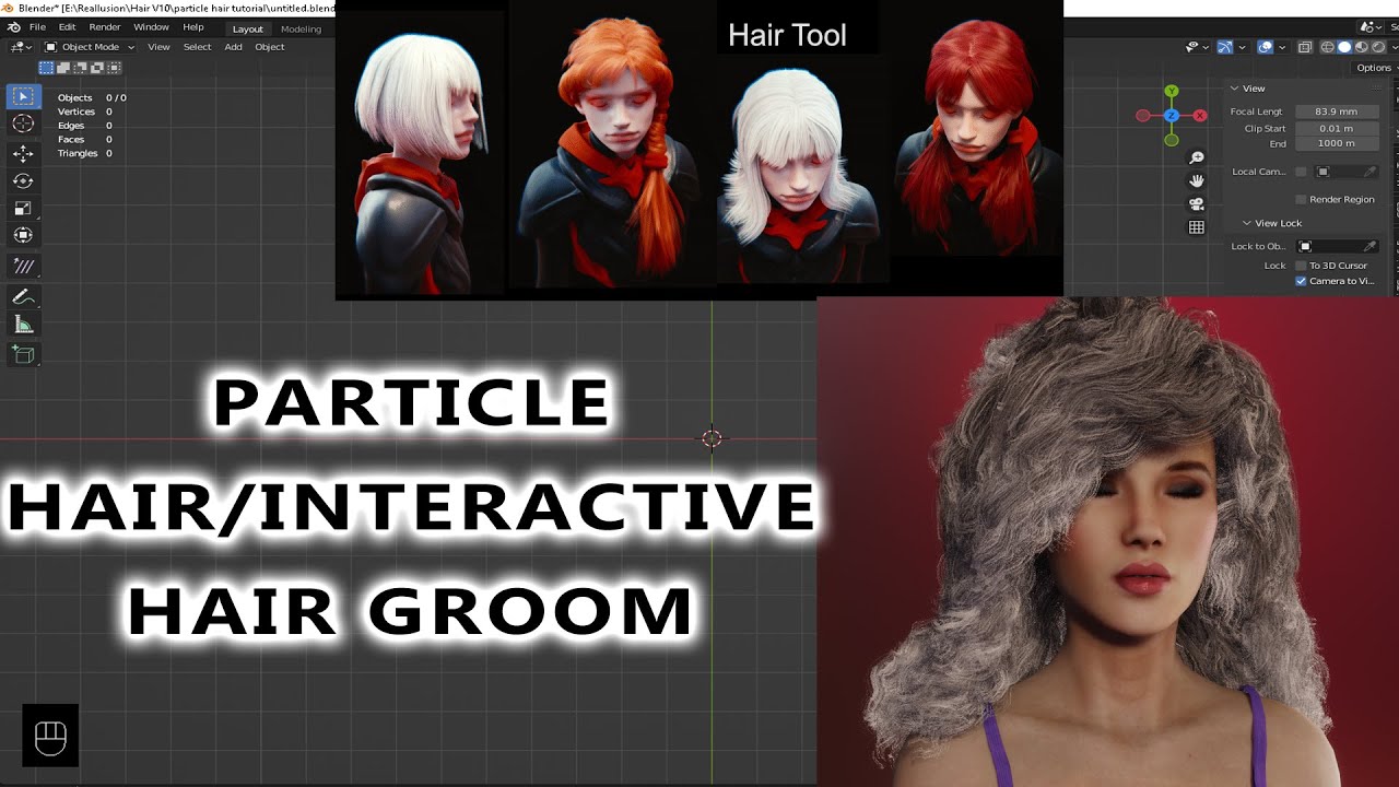 Blender Hair Tools - Particle Hair & Interactive Grooming Tutorial