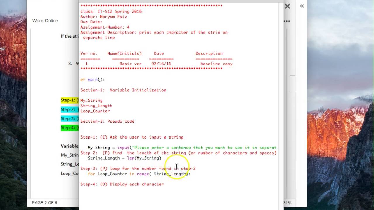 Python Exercise#4 (Playing With String In Python)