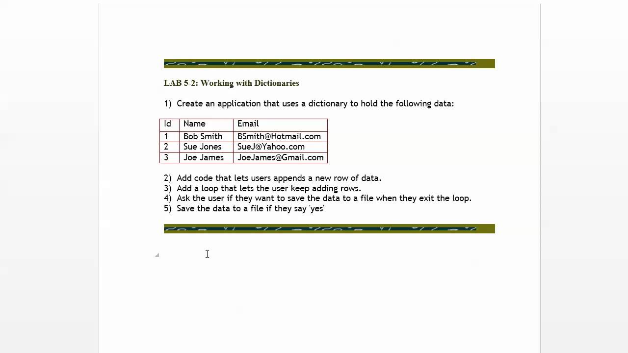 Python Module 05-06 Lab 5-2 Starter