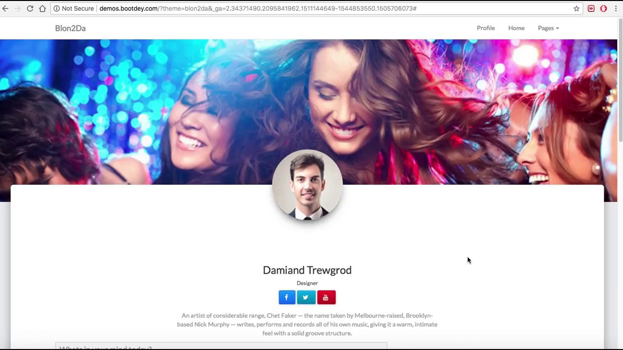 Bootstrap social network template