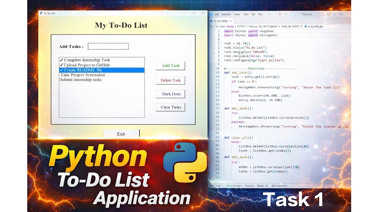Python Tkinter To-Do List Application  |CODSOFT Internship Task | Beginner Project