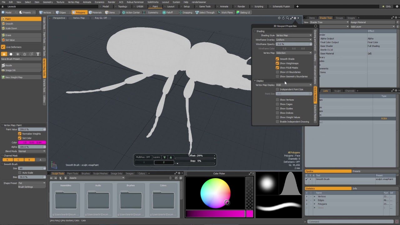 MODO 10 Quick Clip -- Vertex Paint Workflow