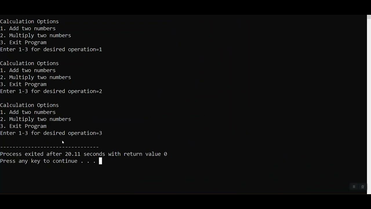 Programming Constructs Implementation with Do While and Switch statements