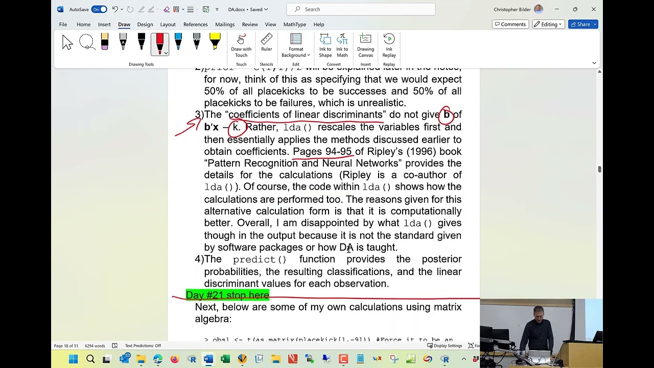 Applied Multivariate Statistical Analysis (2023) - Class #22, discriminant analysis