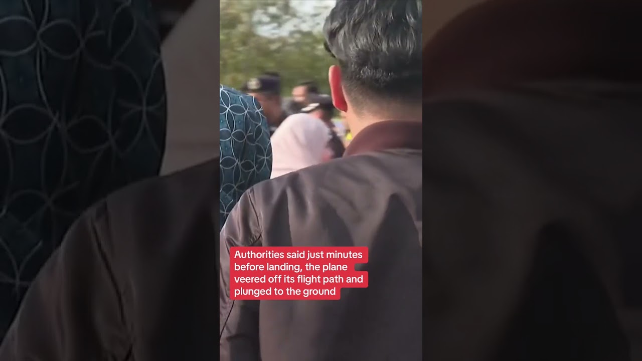 Moment plane crashes on Malaysia highway