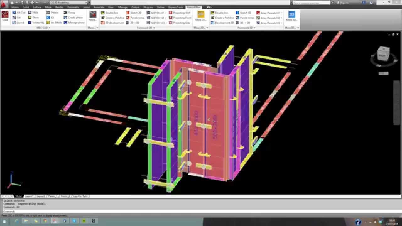Formwork Project in 2D/3D mode - FOR CAD - 2014